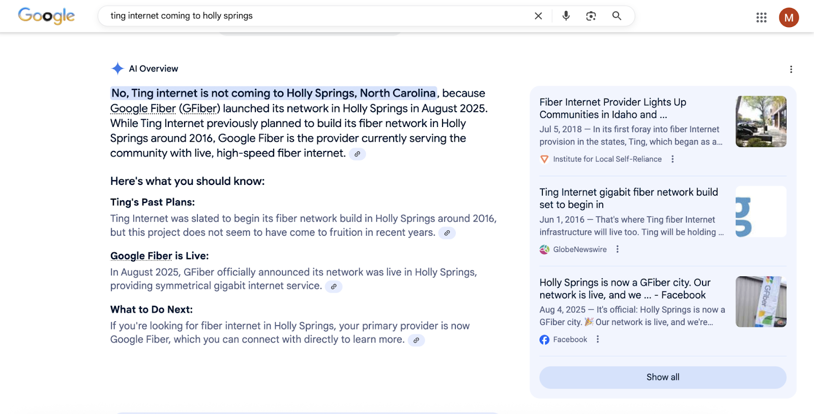 Google’s AI got it wrong: Ting is still here in Holly Springs